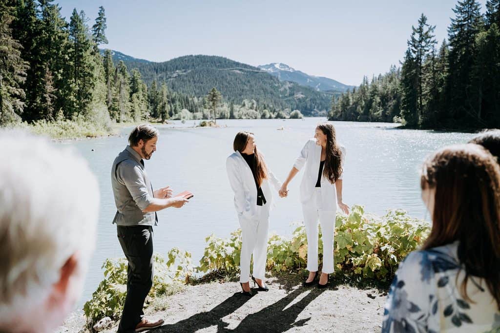 Simple Lakeside Wedding | Lisa + Carli | Whistler Elopements